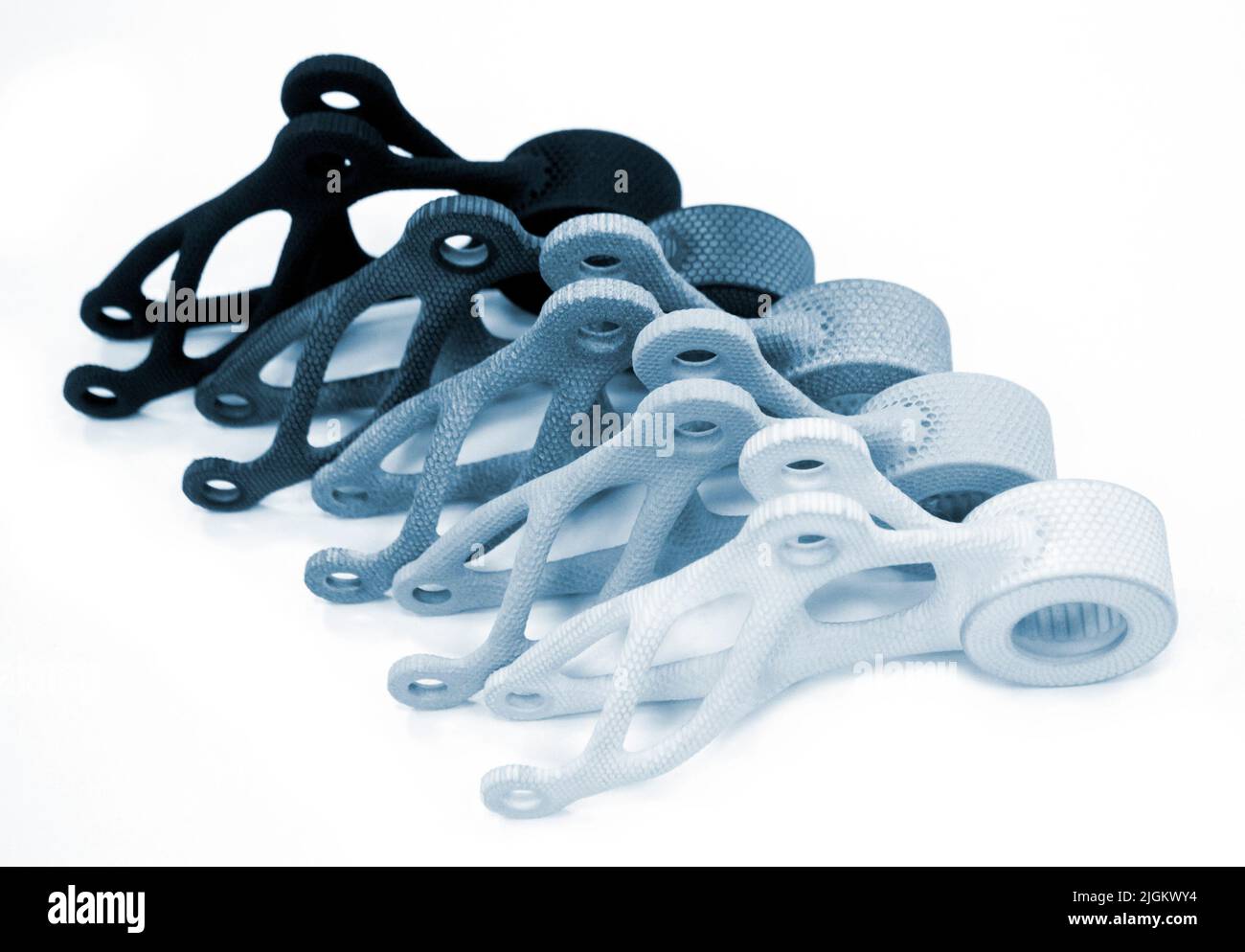 Models printed on 3D printer isolated on white background. Objects ...