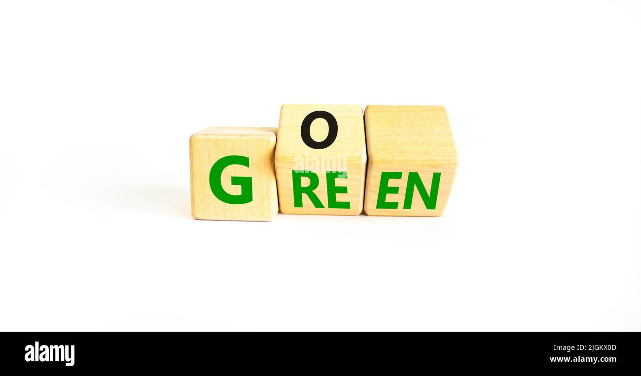 Ecology and go green symbol. Concept words Go green on wooden cubes ...