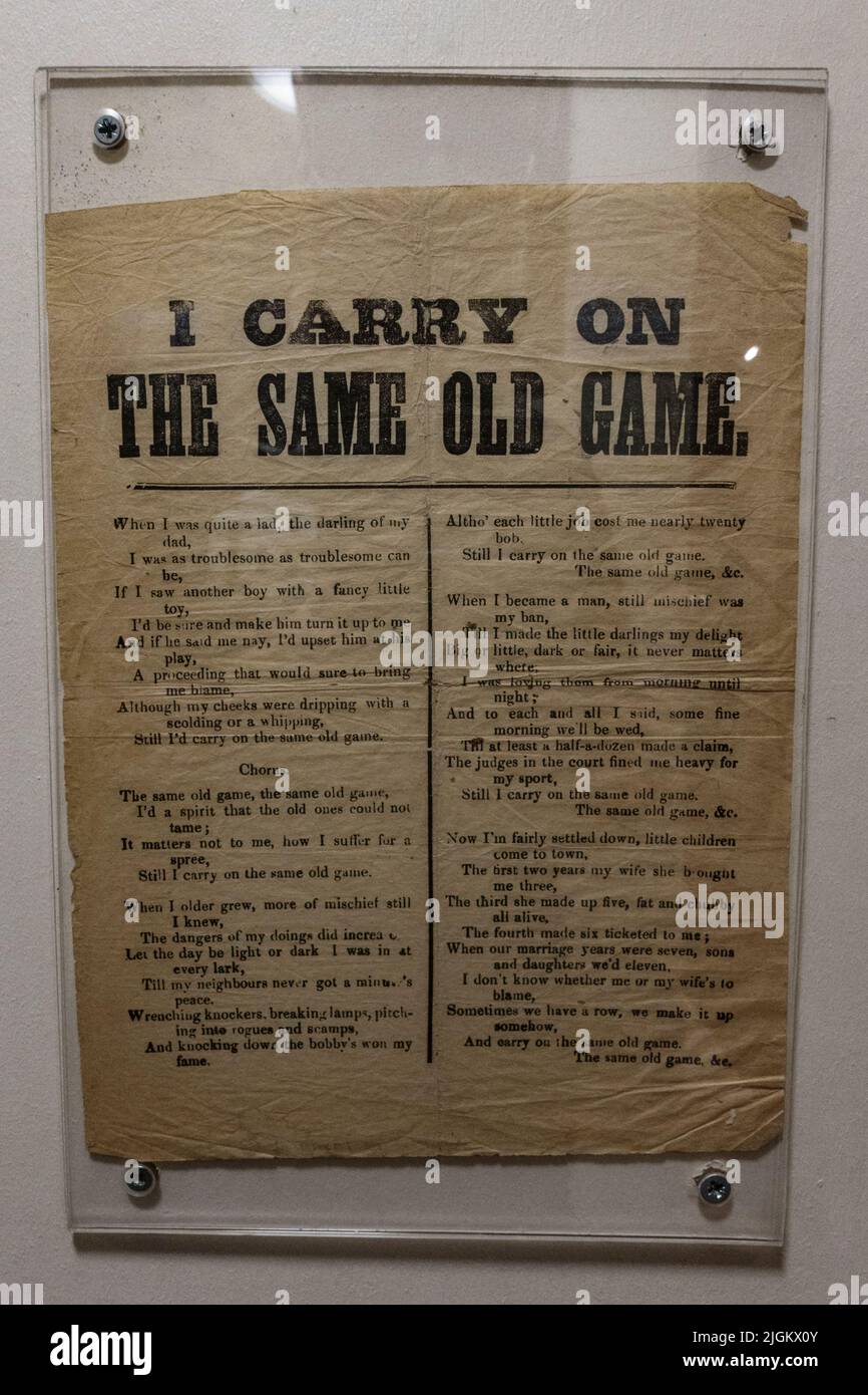 "I carry on The Same old Game" poem (1820-1840) on display in a museum ...