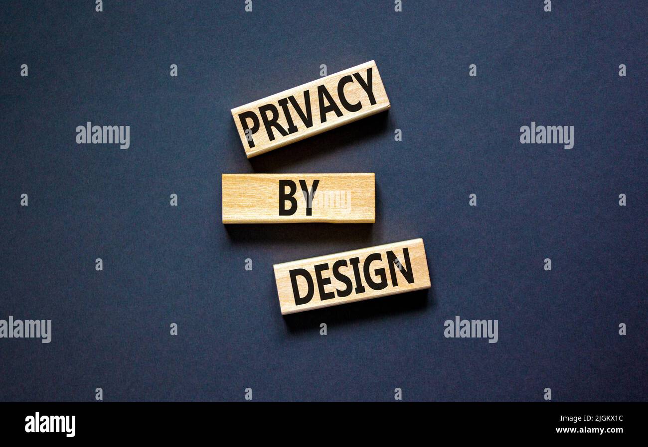 Privacy by design symbol. Concept words Privacy by design on wooden ...
