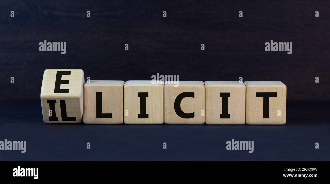 Illicit or elicit symbol. Turned wooden cubes and changed the concept ...