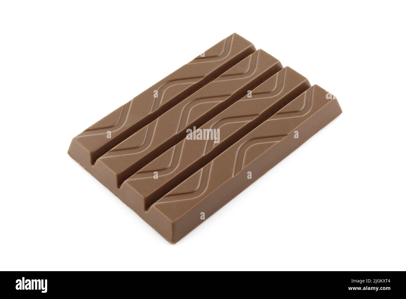Wafer covered with milk chocolate and isolated on white background ...