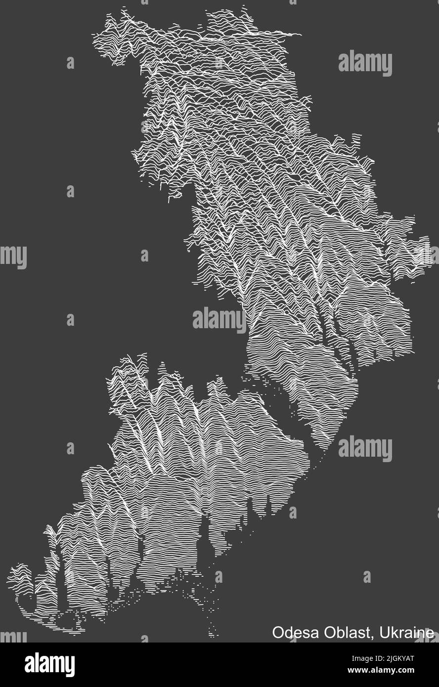 Topographic relief map of the ODESSA OBLAST, UKRAINE Stock Vector Image ...