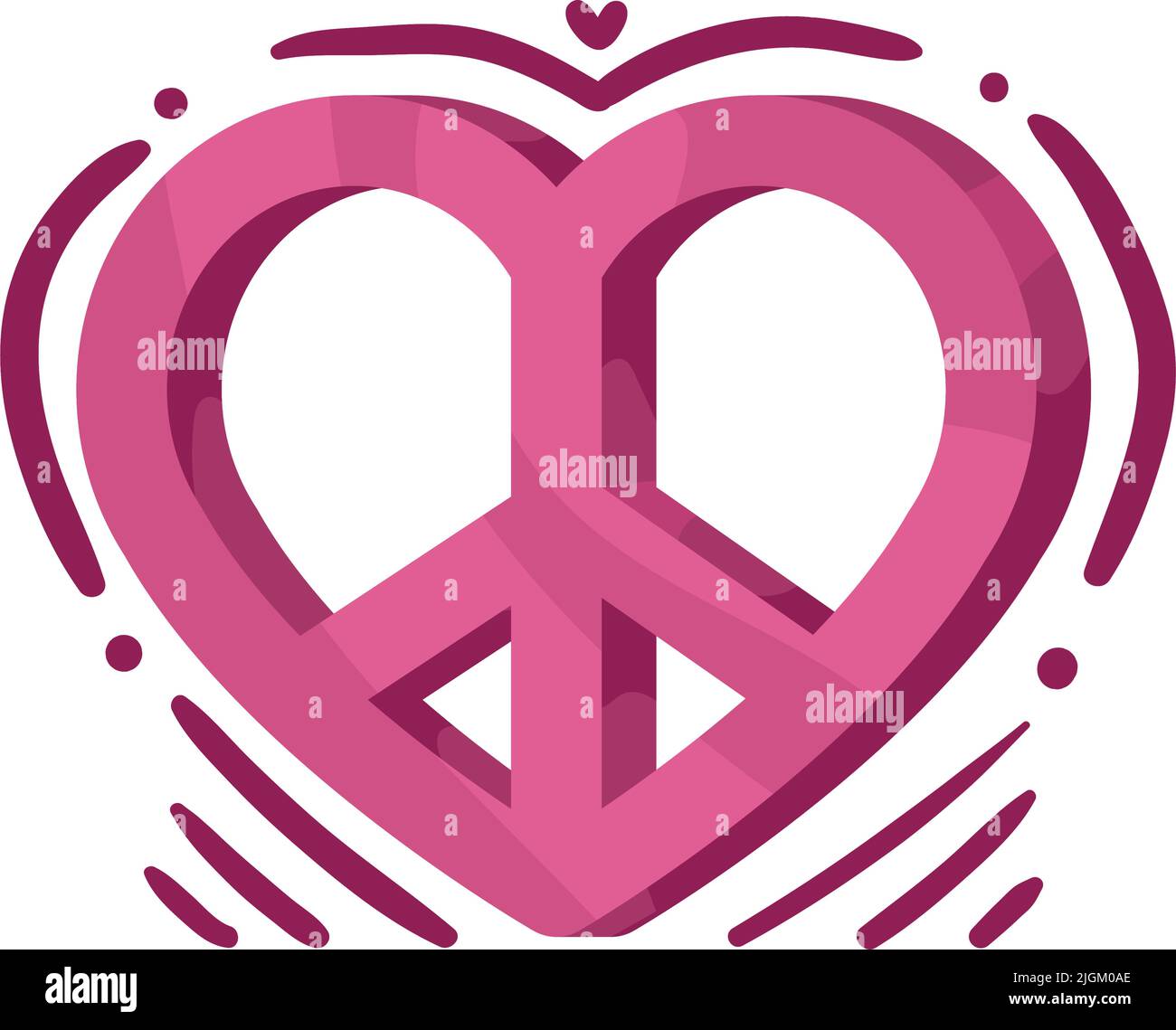 pink heart peace symbol Stock Vector Image & Art - Alamy