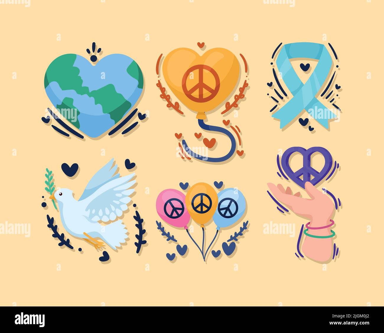six world peace icons Stock Vector Image & Art - Alamy