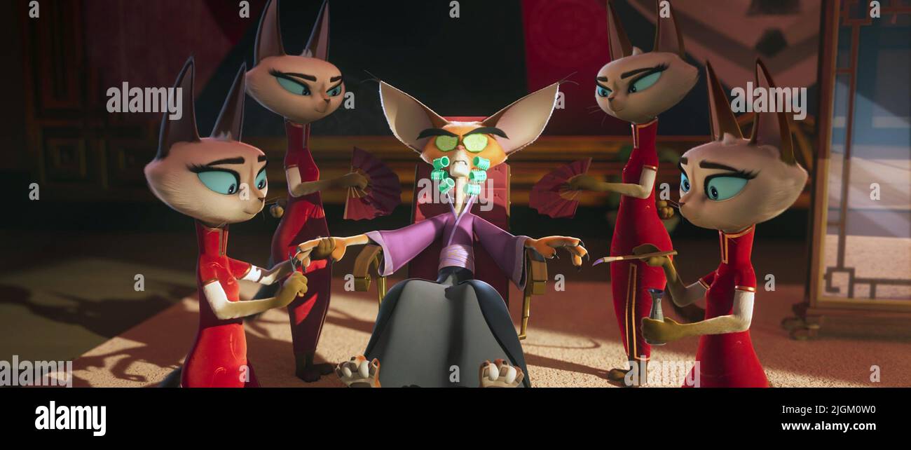 PAWS OF FURY: THE LEGEND OF HANK, center: Ika Chu (voice: Ricky Gervais ...