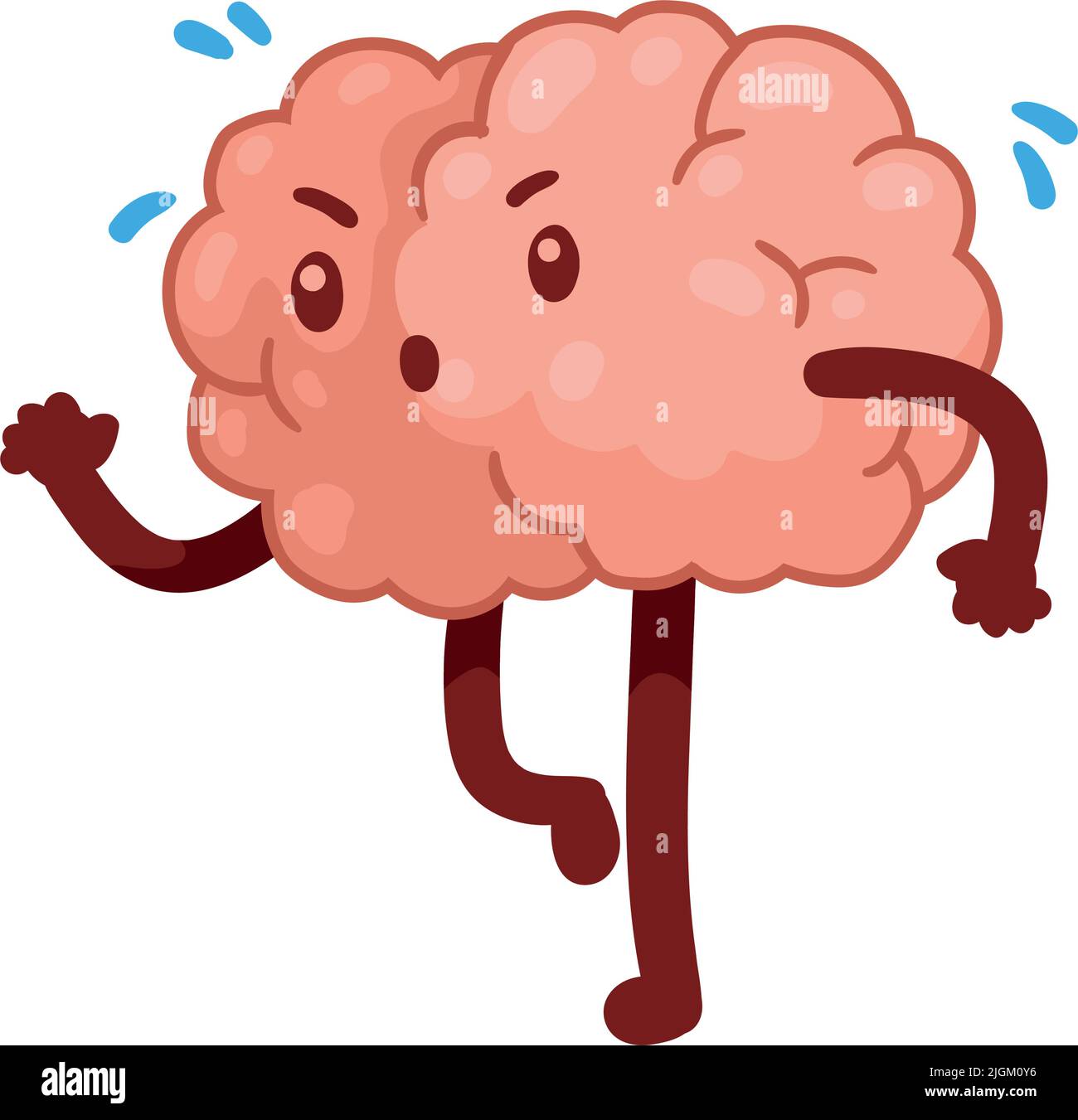 brain running comic character Stock Vector Image & Art - Alamy