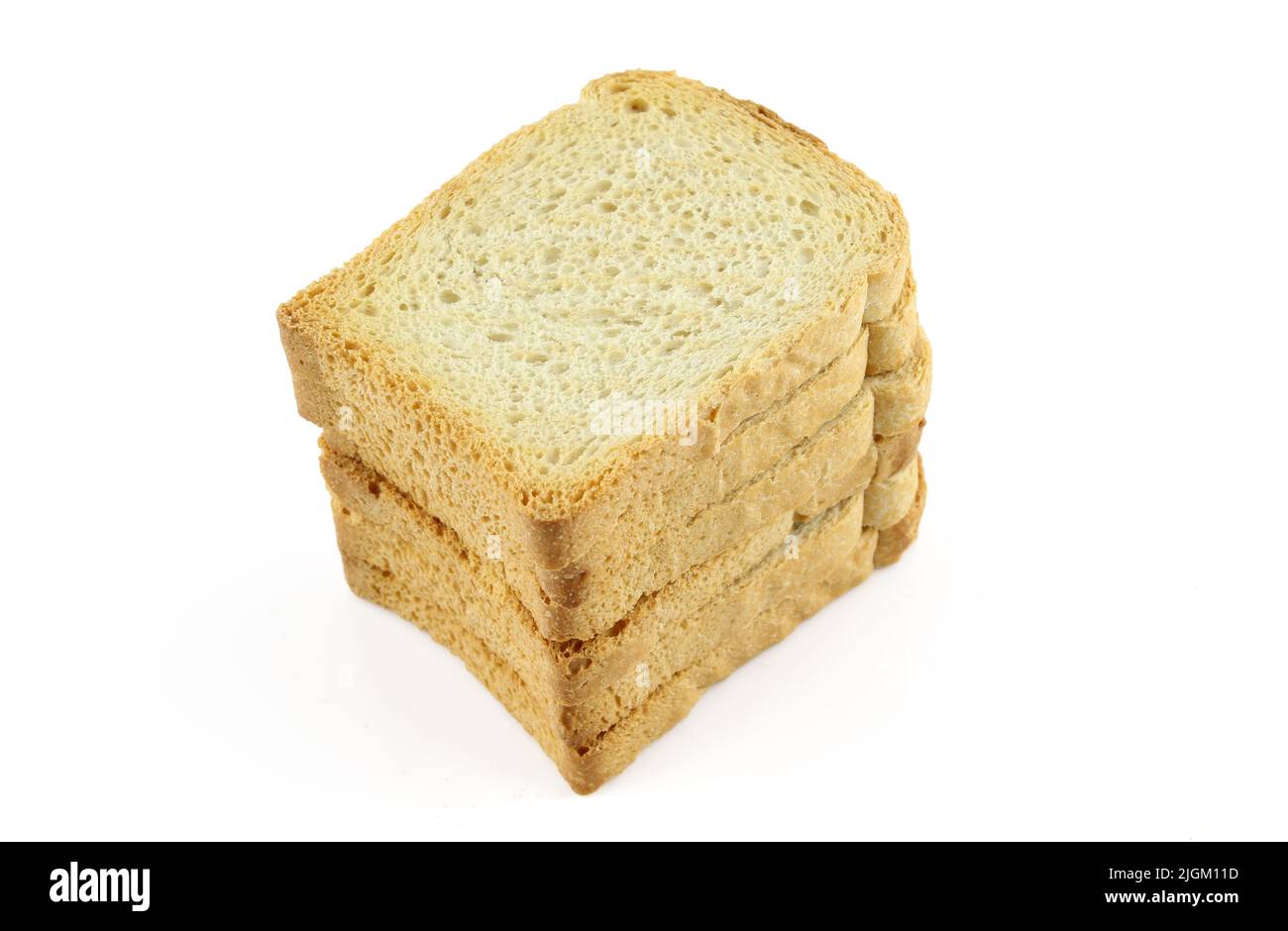 Stack of bread toasts isolated on white background Stock Photo - Alamy