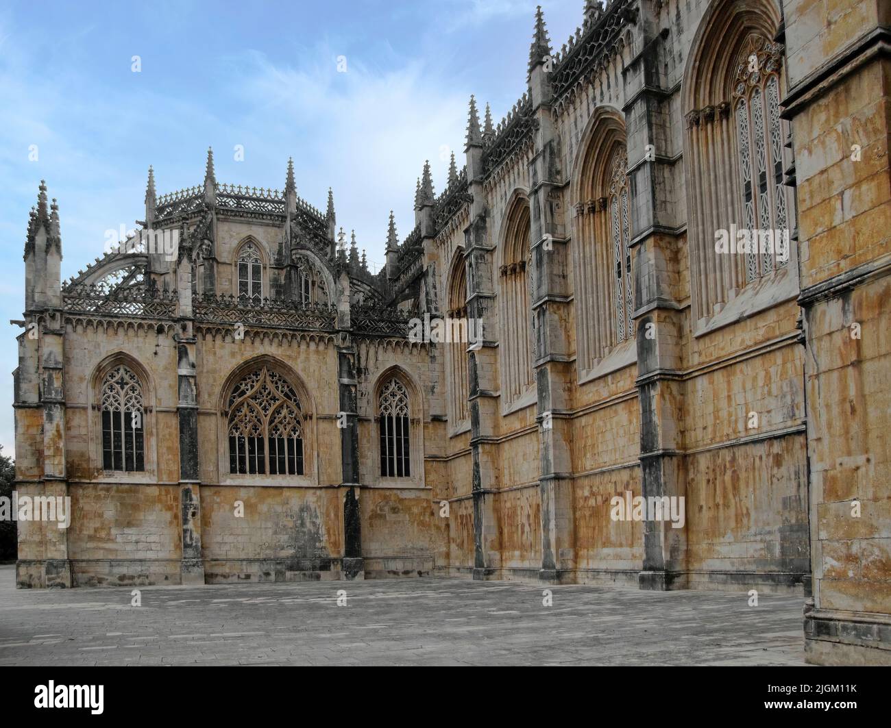 The beautiful monastery of Batalha is located in Portugal in the city ...