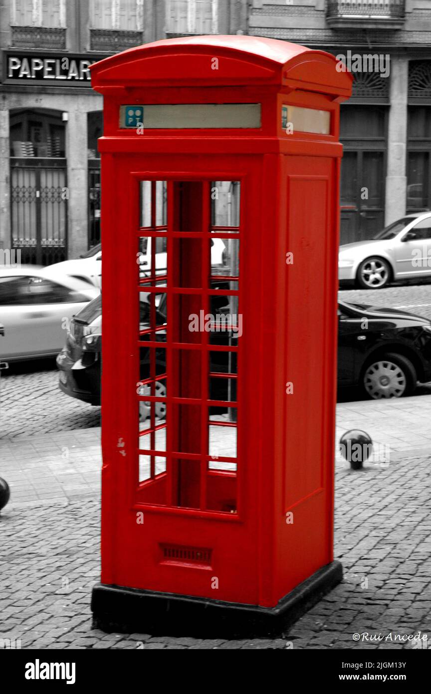 phone booth, Oporto, Portugal Stock Photo - Alamy