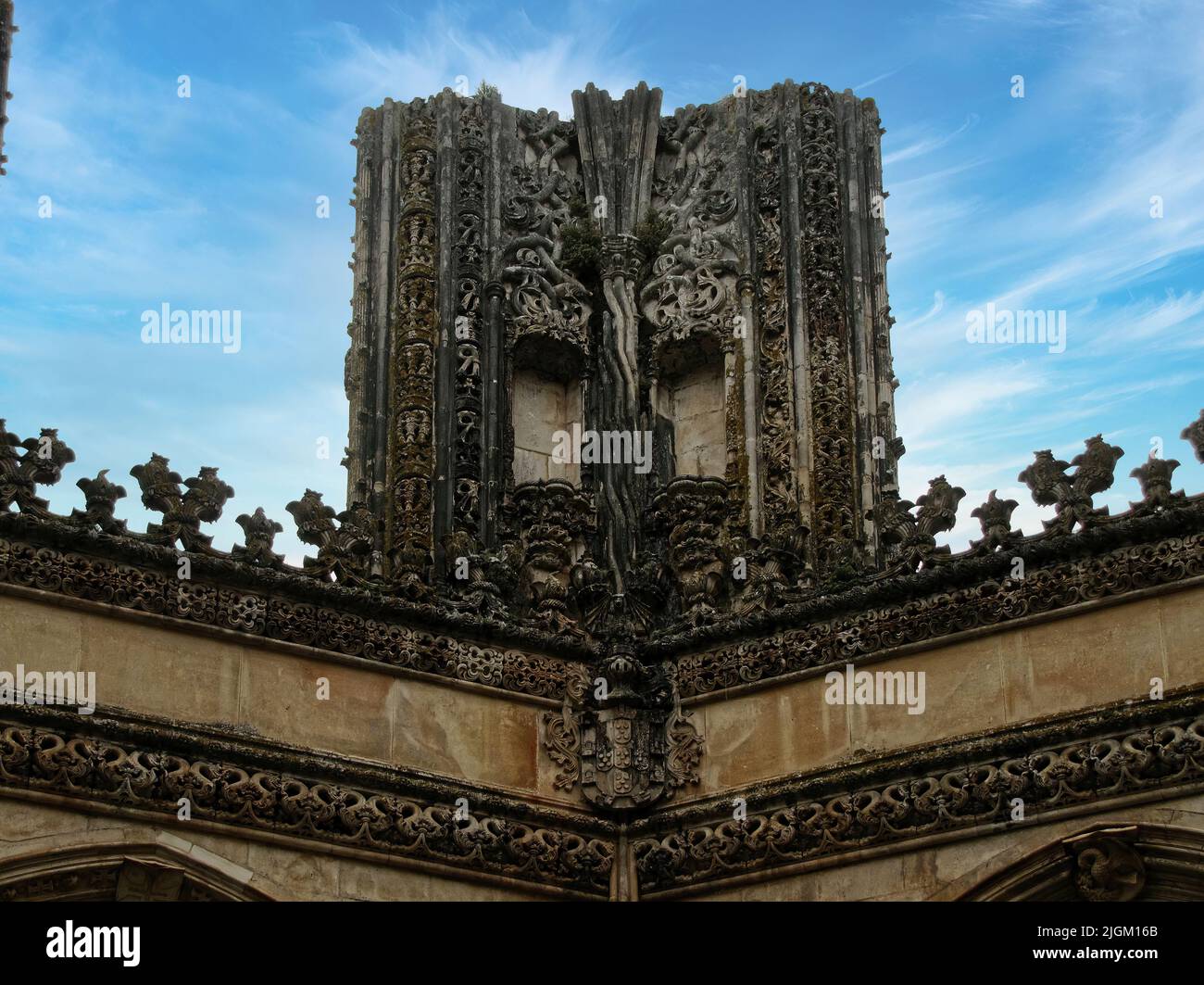 The beautiful monastery of Batalha is located in Portugal in the city ...