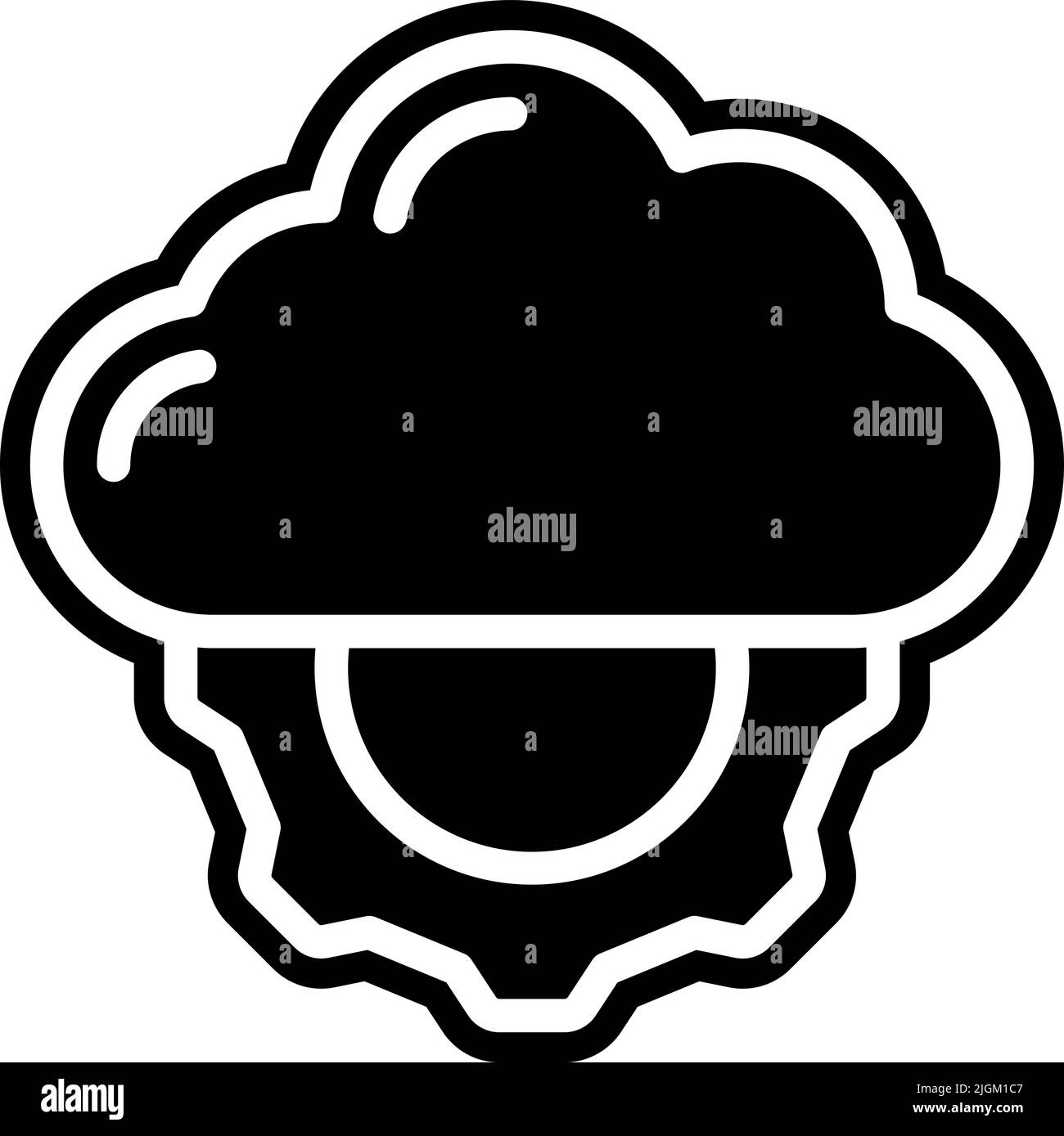 Cloud settings black icon Stock Vector Images - Alamy