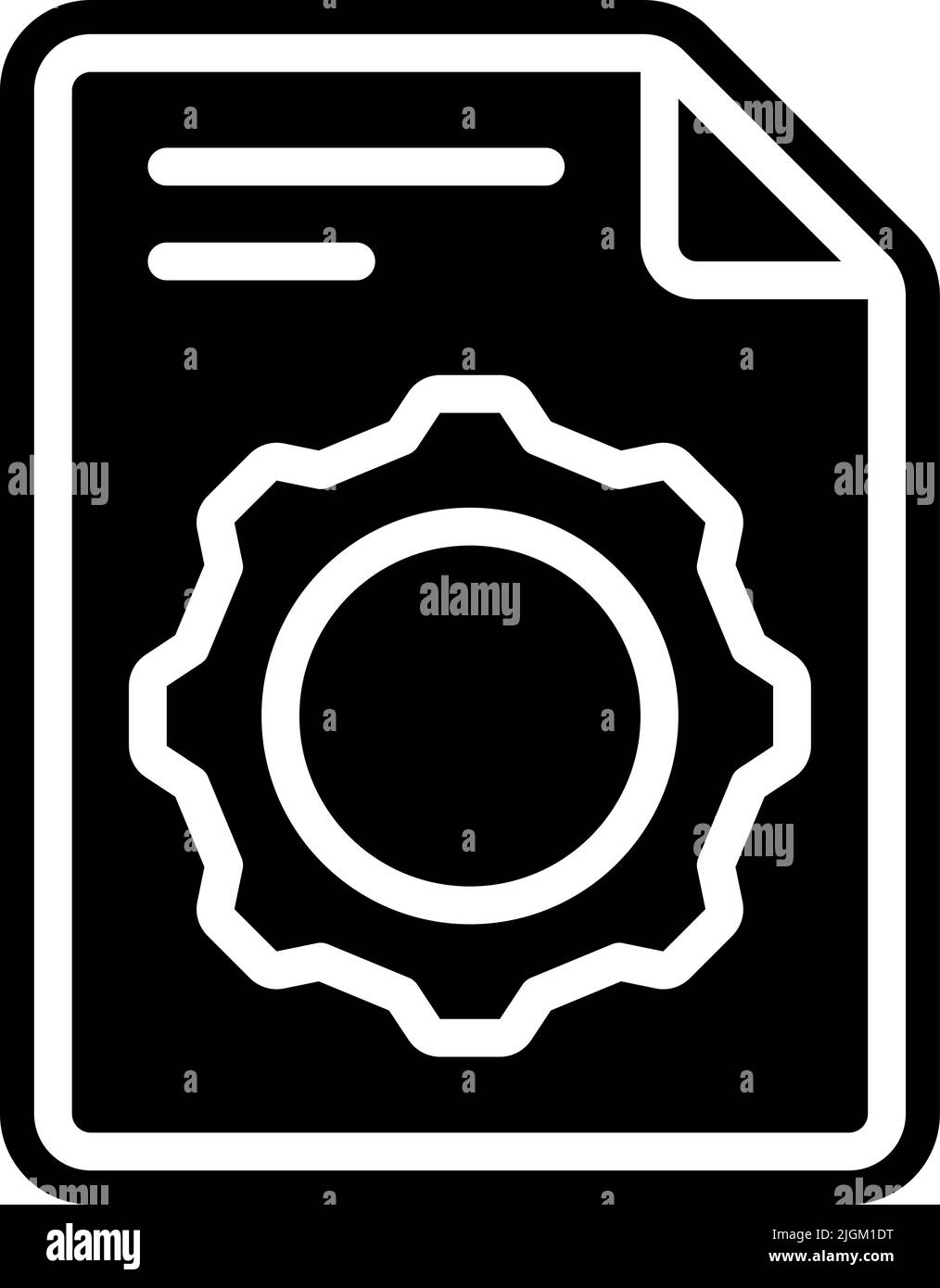 Document settings icon flat Black and White Stock Photos & Images - Alamy