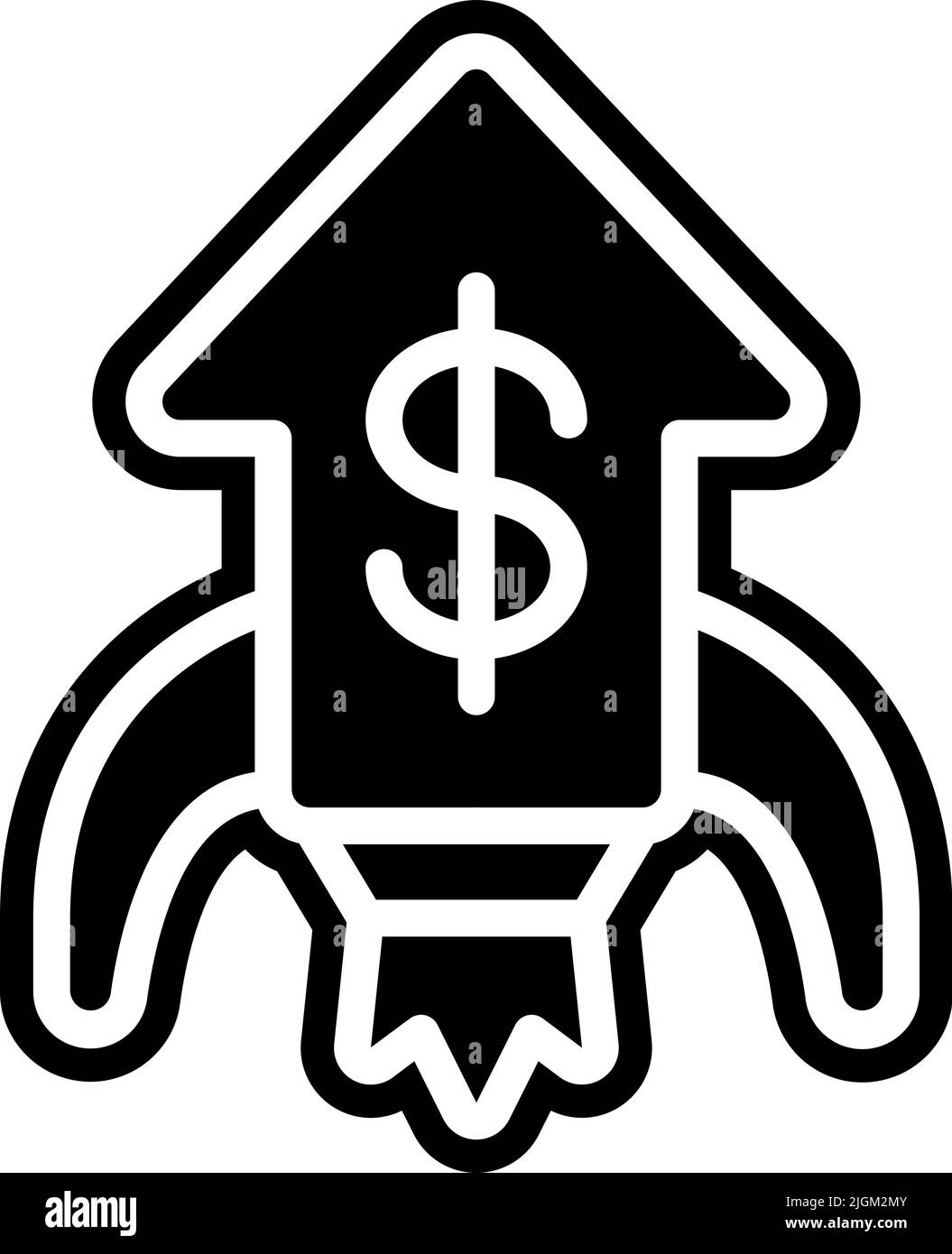 Rocket line glyph icon Black and White Stock Photos & Images - Alamy