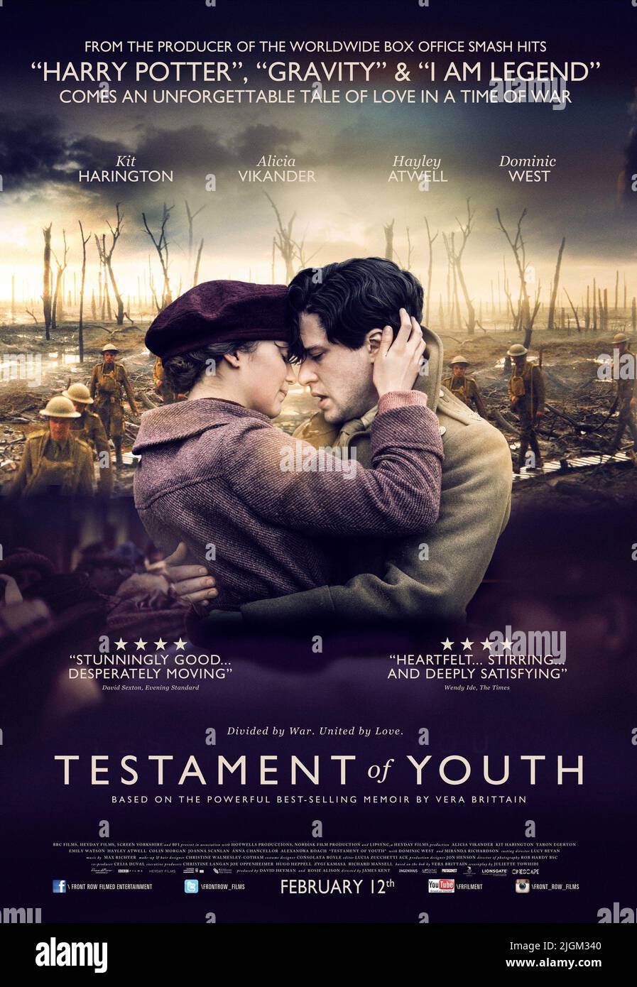 ALICIA VIKANDER, KIT HARINGTON POSTER, TESTAMENT OF YOUTH, 2014 Stock ...