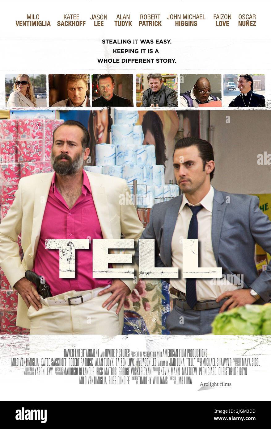 JASON LEE, MILO VENTIMIGLIA POSTER, TELL, 2014 Stock Photo - Alamy