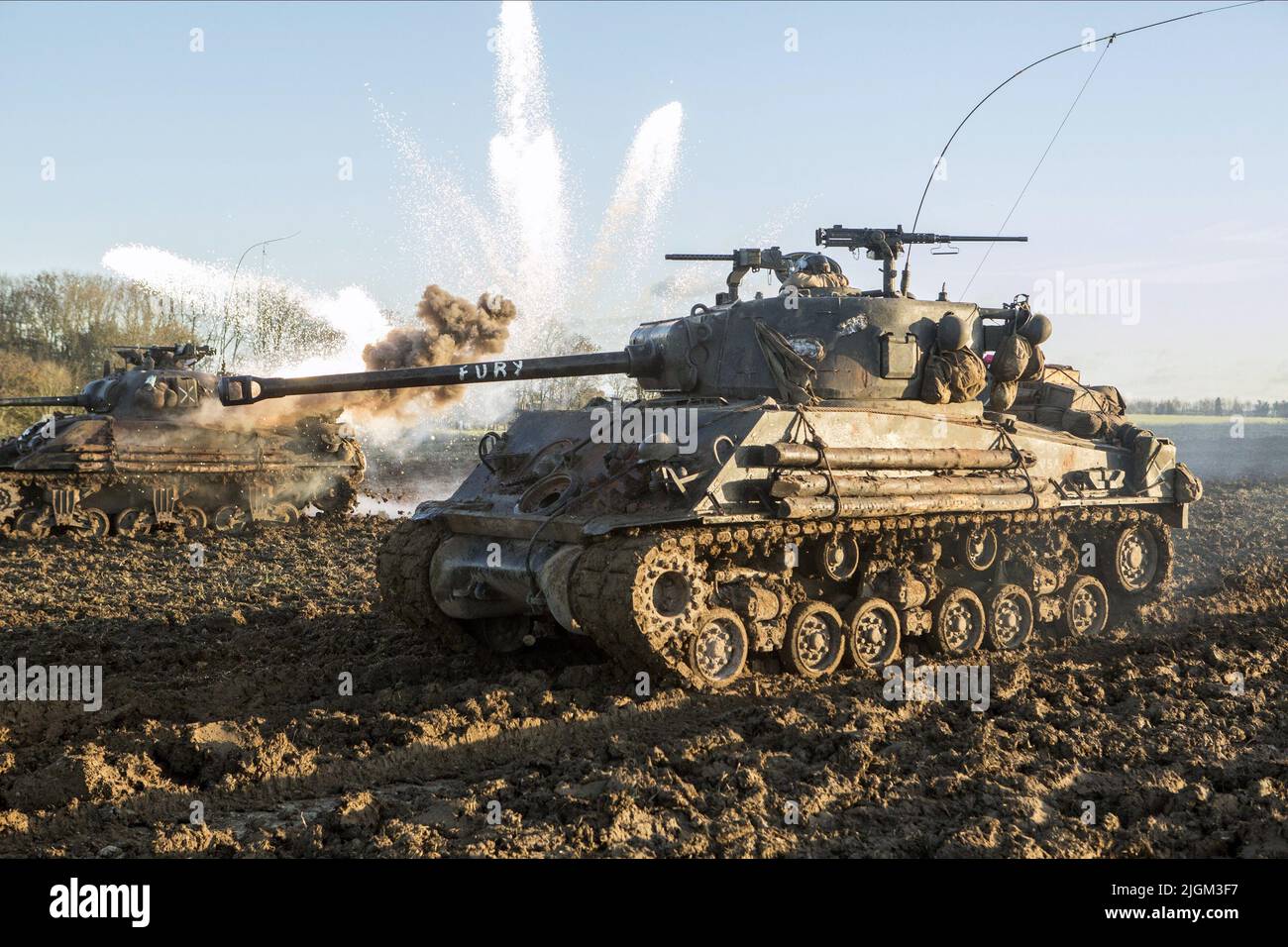 SHERMAN TANK, FURY, 2014 Stock Photo - Alamy