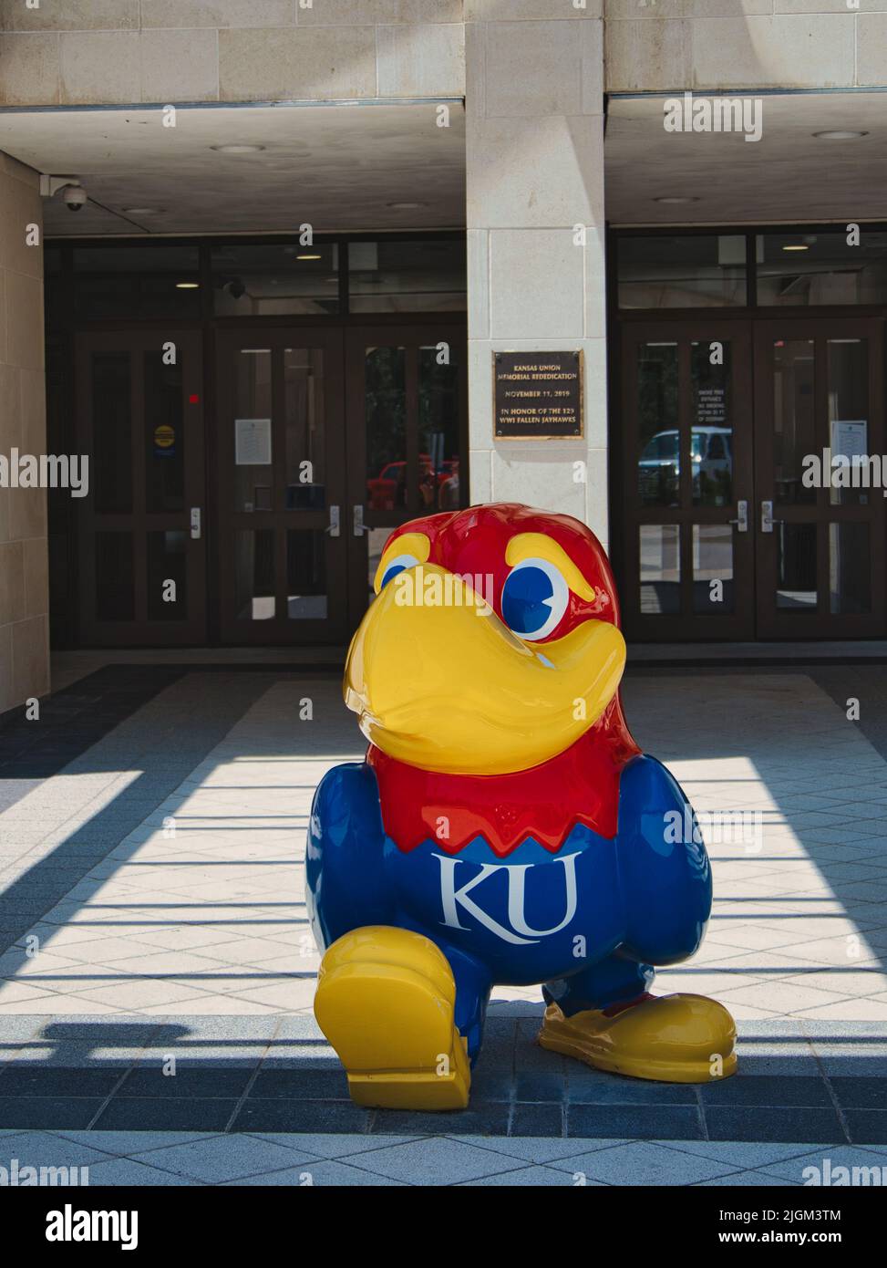 Lawrence, Kansas - July 10, 2022 - Blue, Red, Yellow KU Jayhawk - NCAA ...