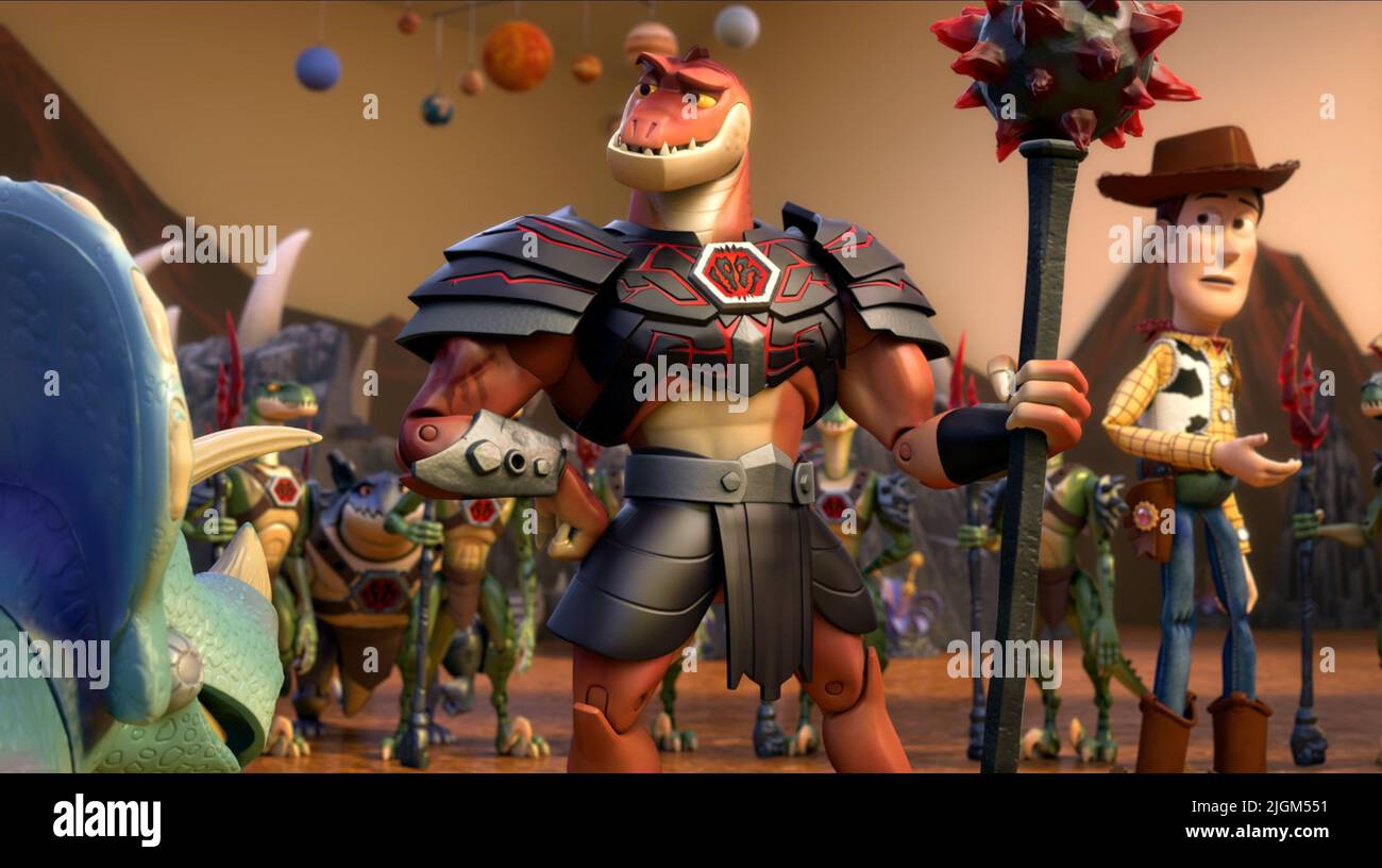 REPTILLUS MAXIMUS, WOODY, TOY STORY THAT TIME FORGOT, 2014 Stock Photo ...
