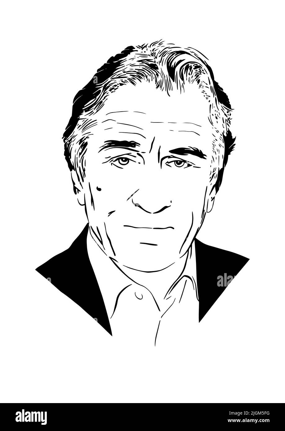 A drawing of Robert De Niro on white background Stock Photo - Alamy