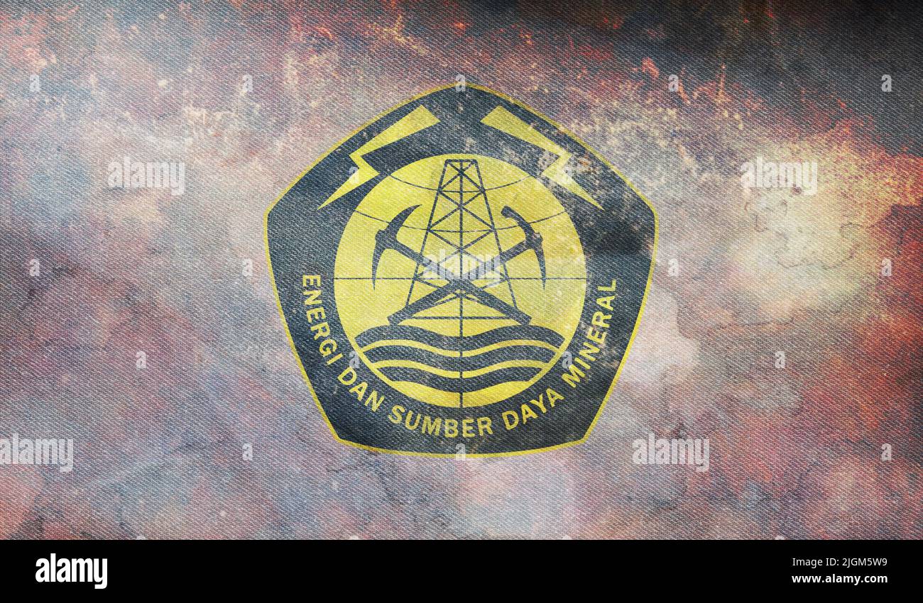 Top view of retro flag Ministry of Energy and Mineral Resources ...