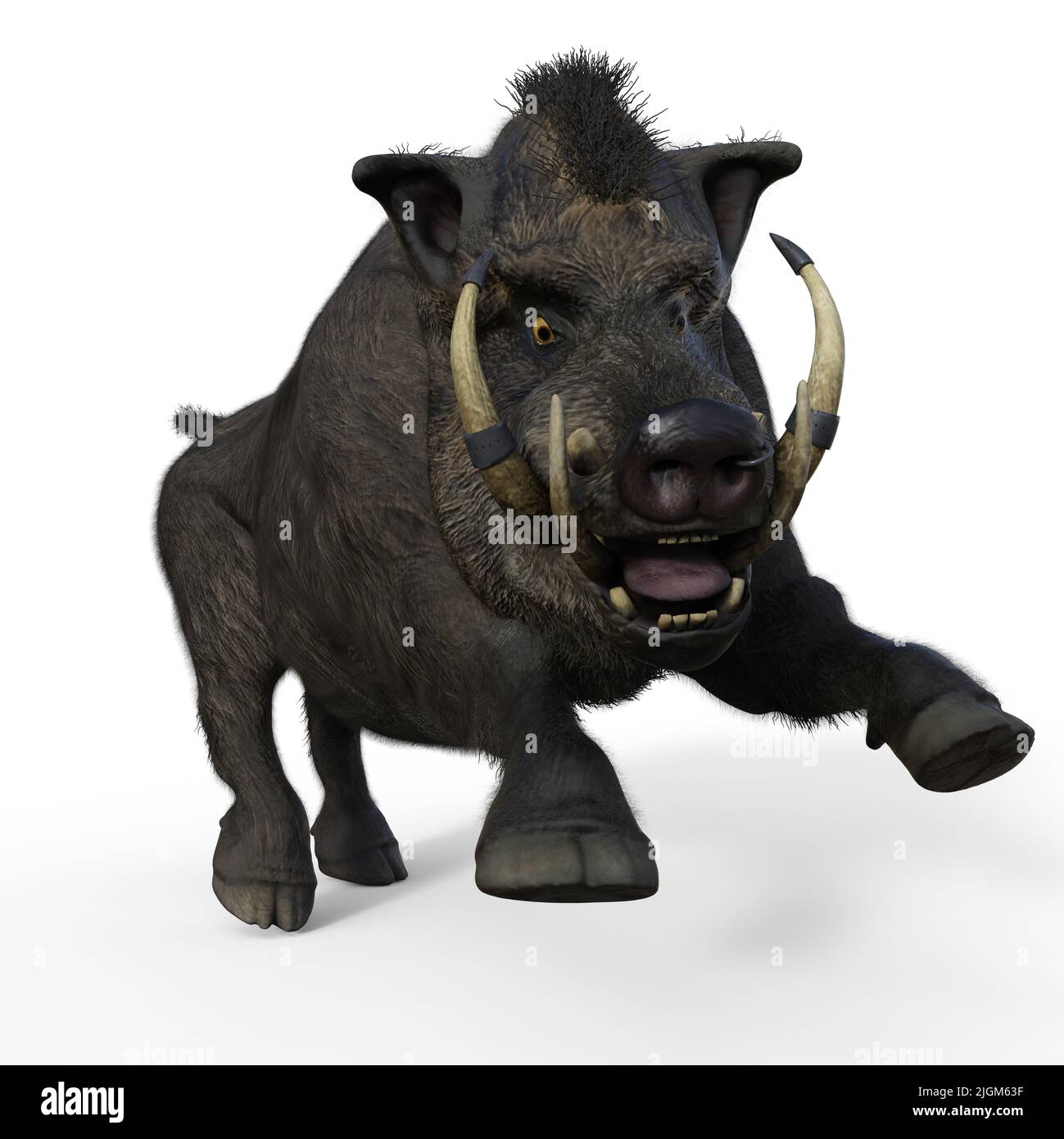 3d-illustration of an isolated battle boar animal really wild and ...