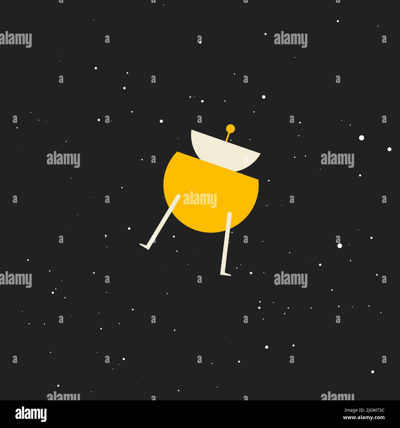 Communication space satellite, radio telescope, a spacecraft hovering ...