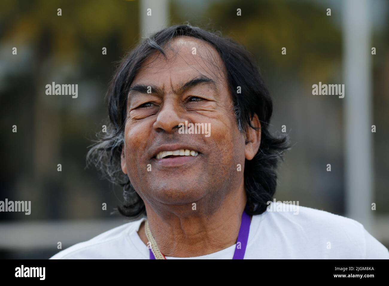 Brazilian indigenous Ailton Krenak portrait. Krenak is a writer ...