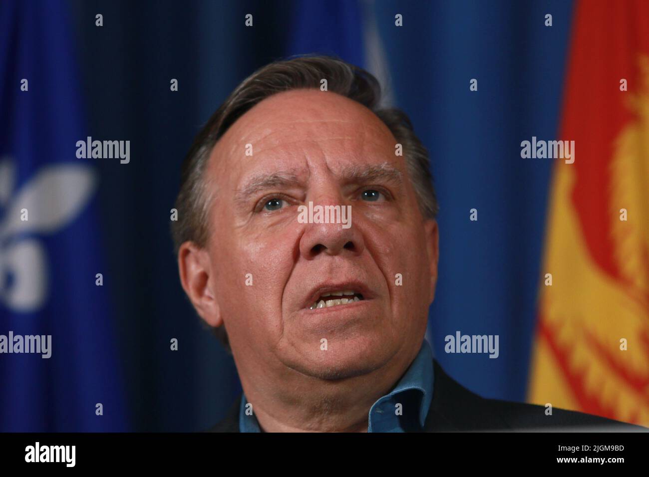 Quebec Premier Francois Legault speaks during a press conference at the ...