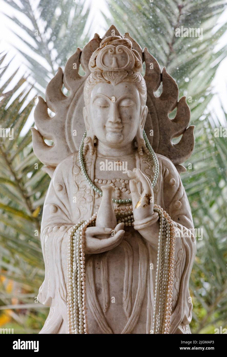 Marble statue of TARA inside the BHUDDIST STUPA at WAT THATON - THATON ...