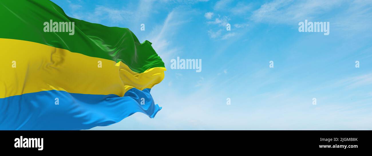 official flag of Municipal Bandung Indonesia at cloudy sky background ...