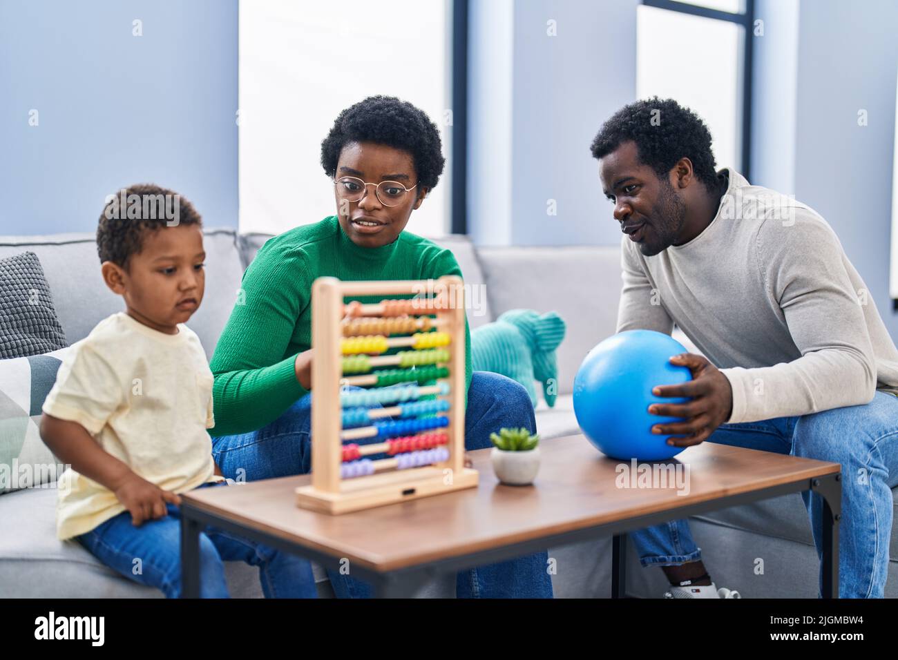 African american family playing with abacus at home Stock Photo - Alamy