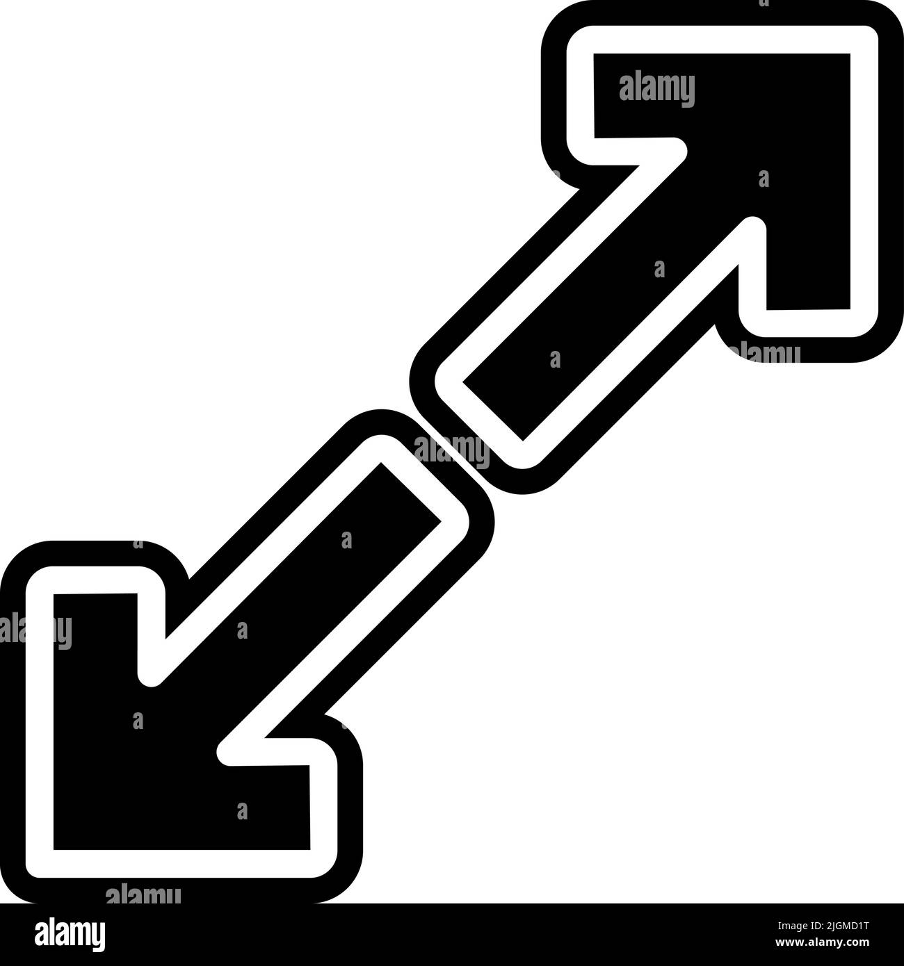 Two arrows opposite direction hi-res stock photography and images - Alamy