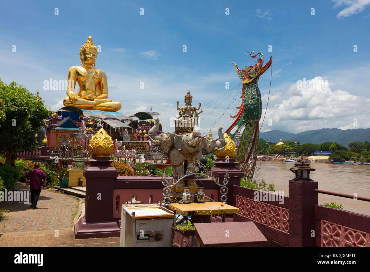 A Buddhist shrine at the GOLDEN TRIANGLE is where Thailand, Burma and ...