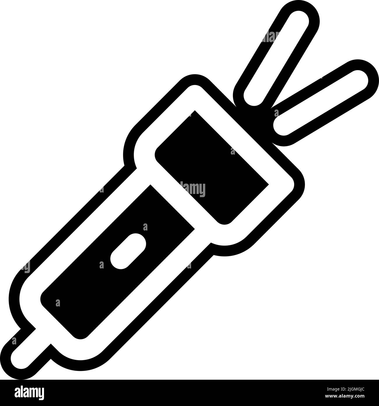 Flashlight black flat icon Black and White Stock Photos & Images - Alamy