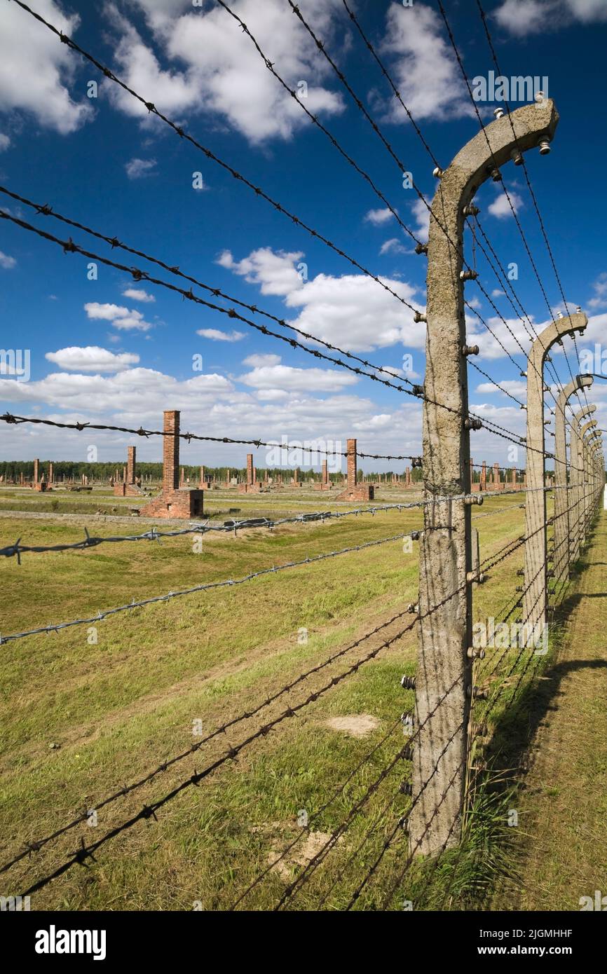 Building foundations and barbed wire electric fence inside the ...