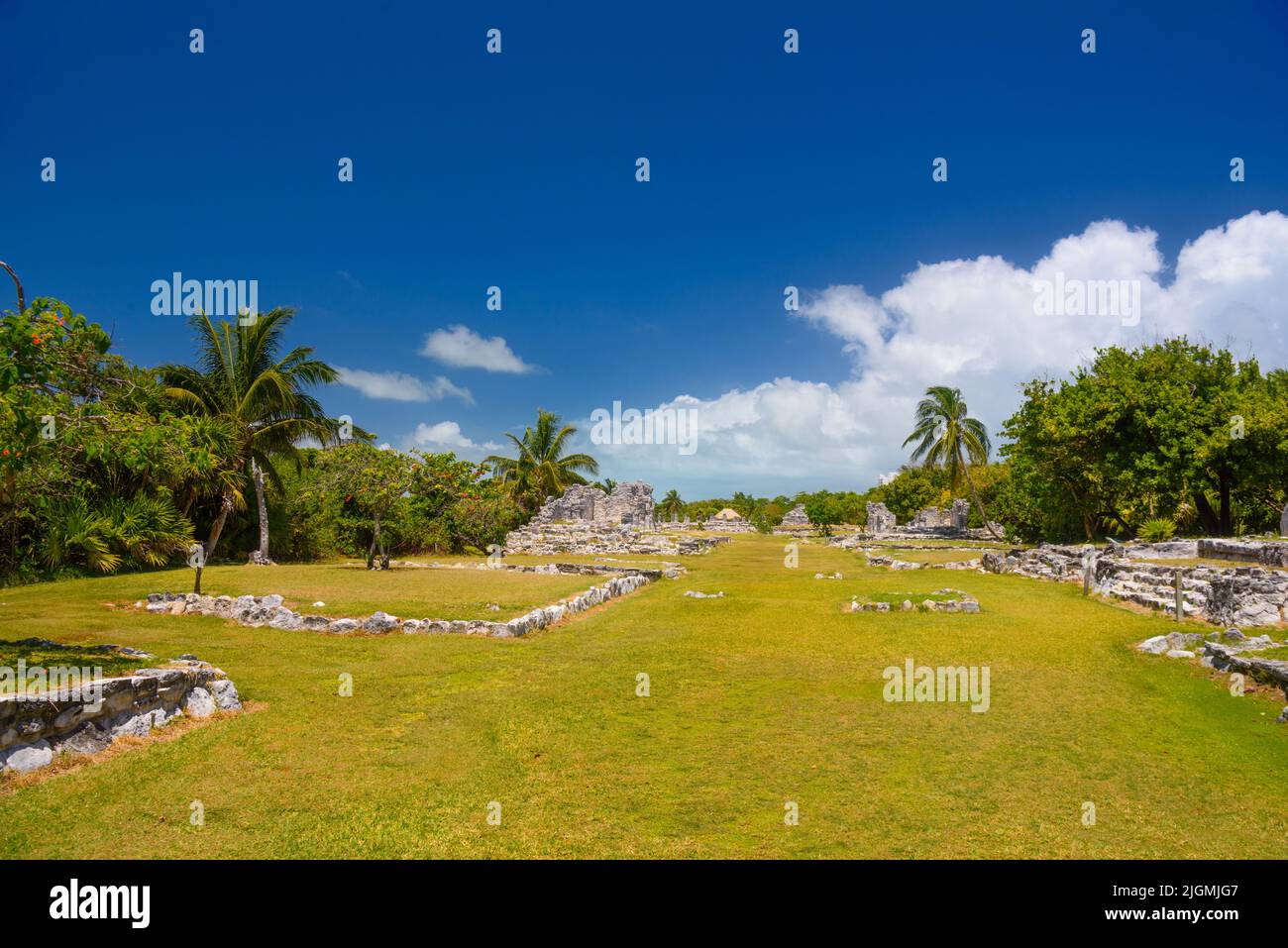 Ancient ruins of Maya in El Rey Archaeological Zone near Cancun ...