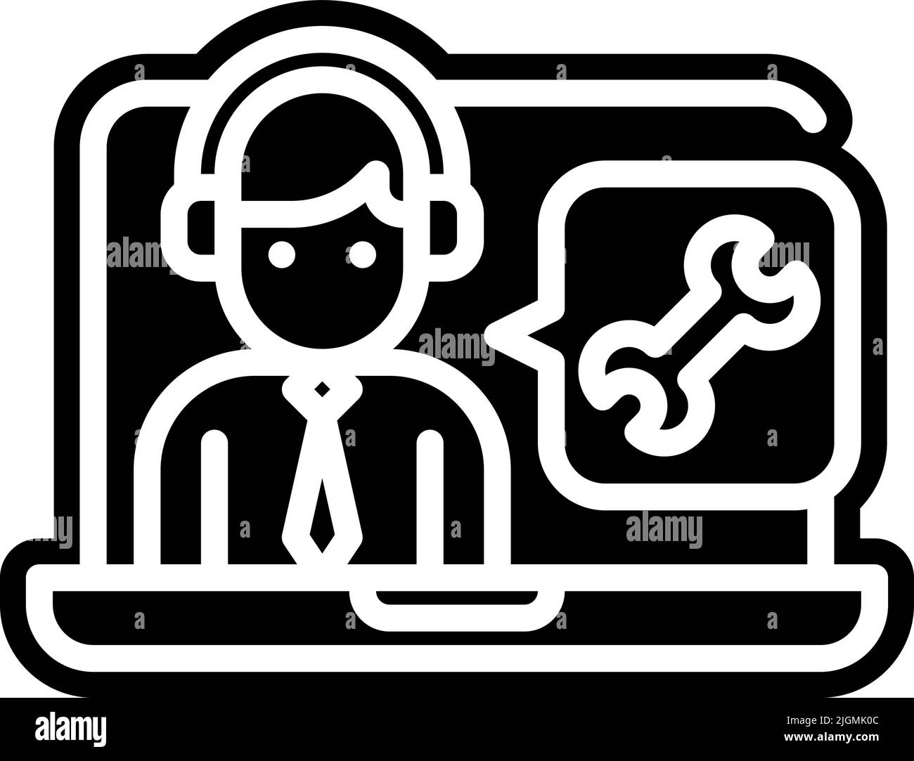 Call center agent icon Black and White Stock Photos & Images - Alamy
