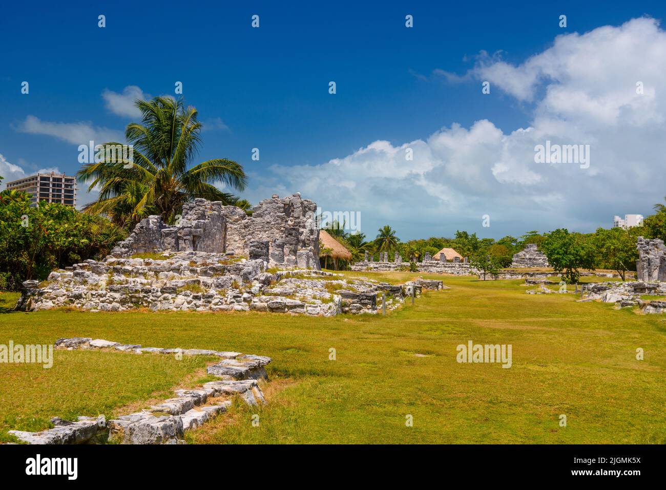 Ancient ruins of Maya in El Rey Archaeological Zone near Cancun ...