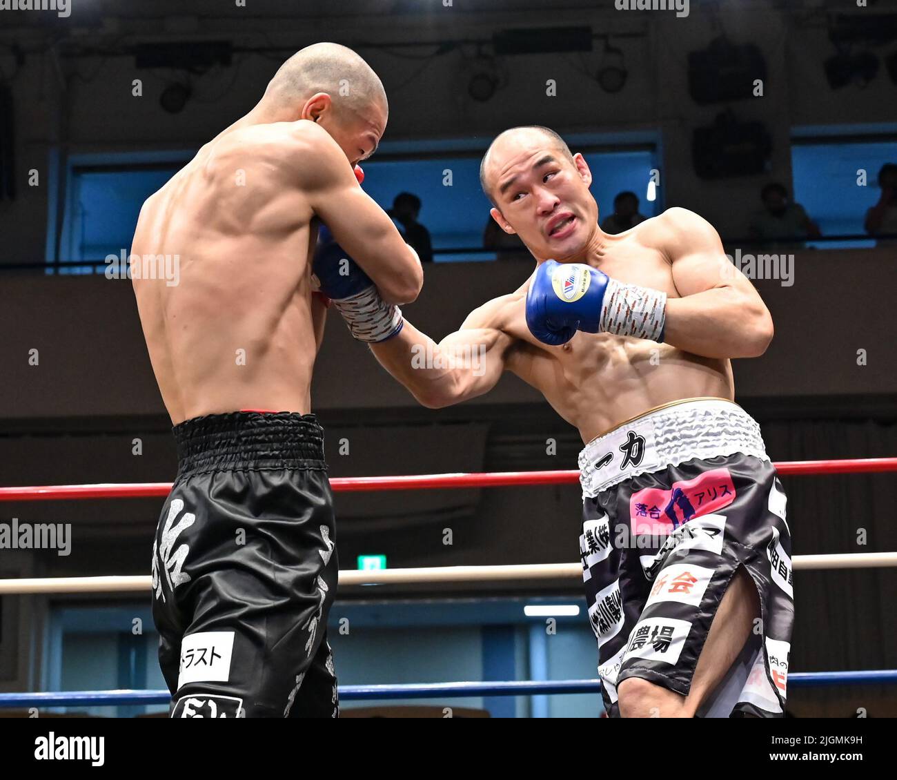 Tokyo, Japan. 14th June, 2022. Koichi Aso (red gloves) and Akihiro ...