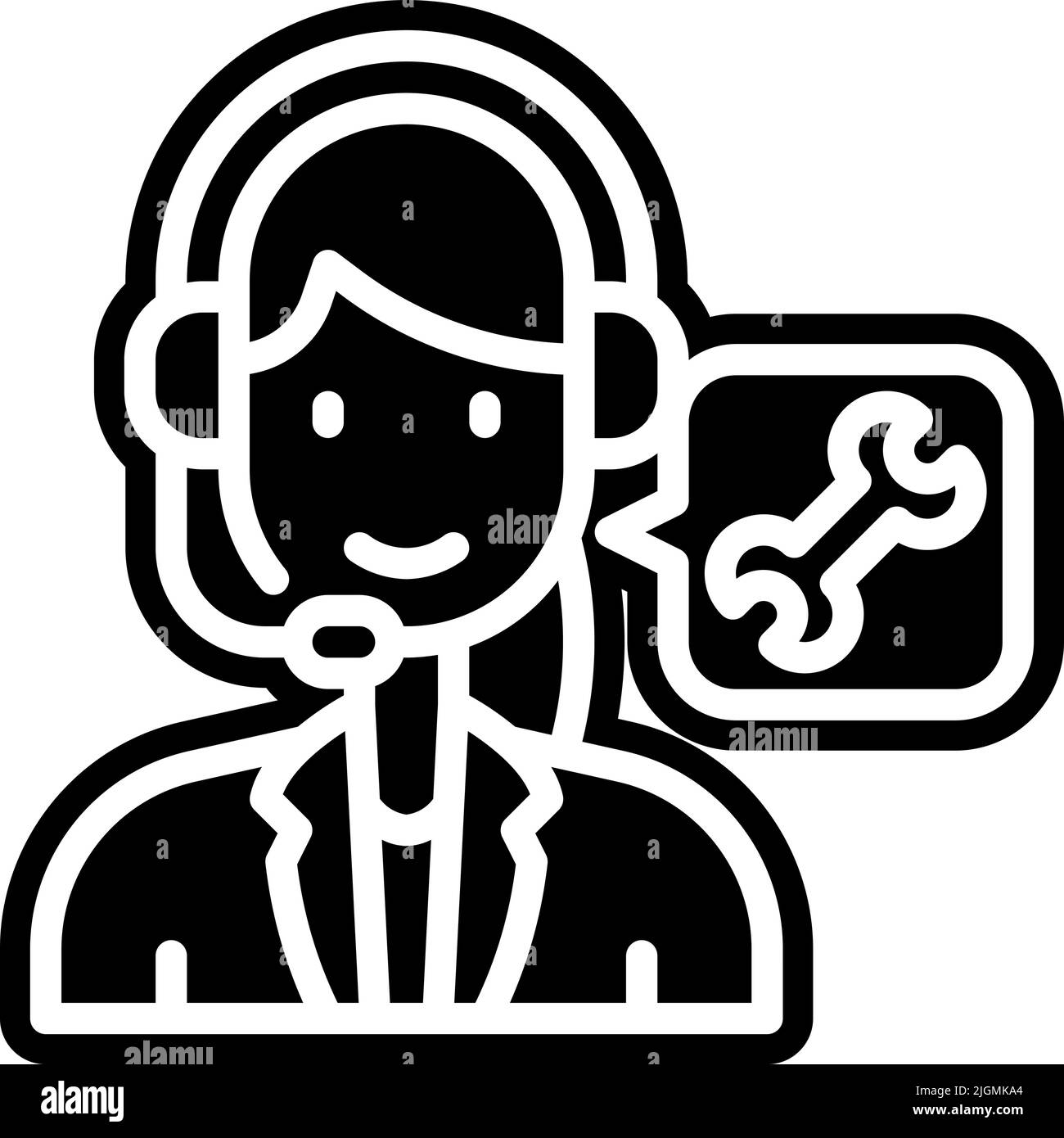 Call center agent icon Black and White Stock Photos & Images - Alamy