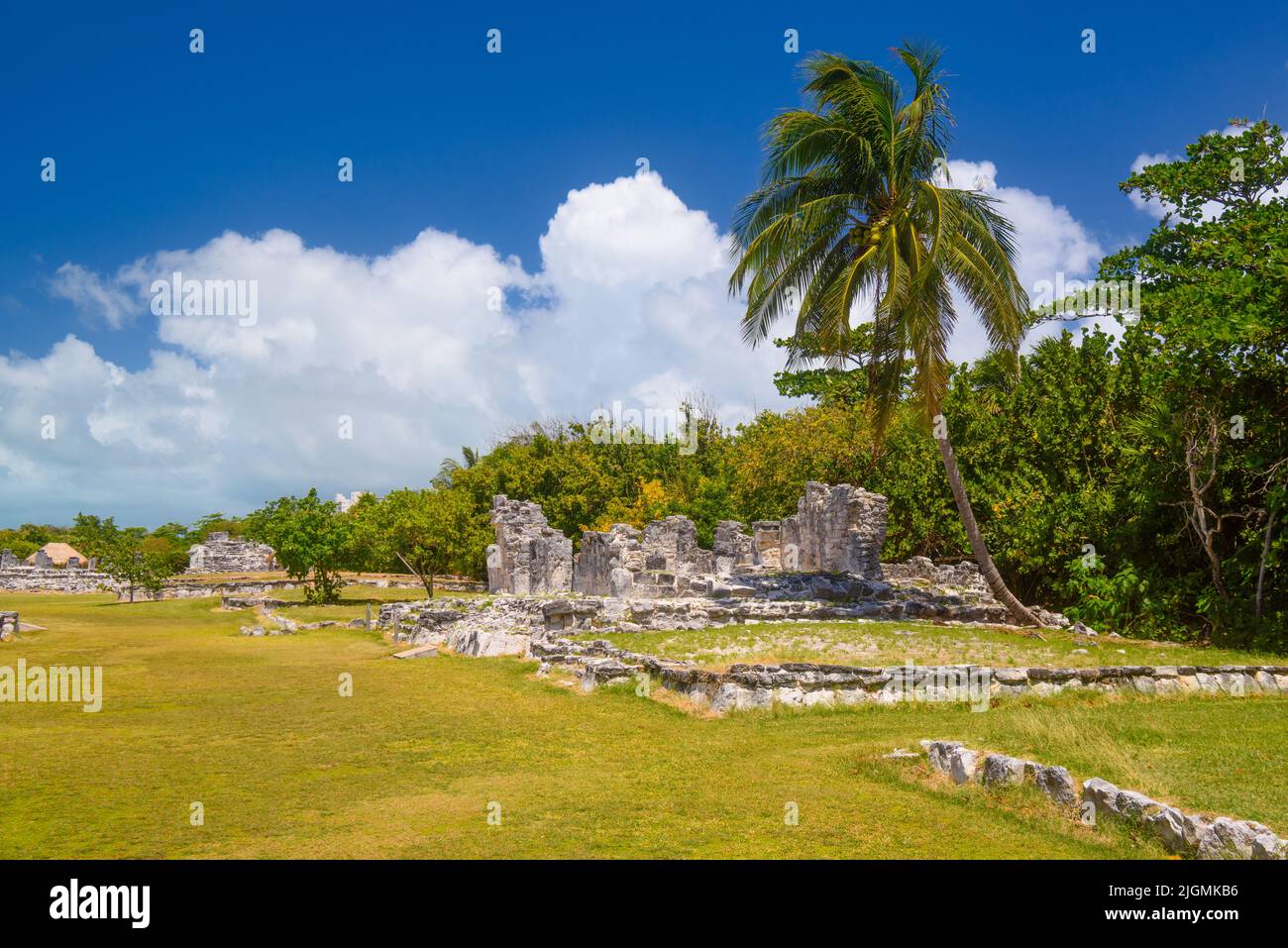 Ancient ruins of Maya in El Rey Archaeological Zone near Cancun ...