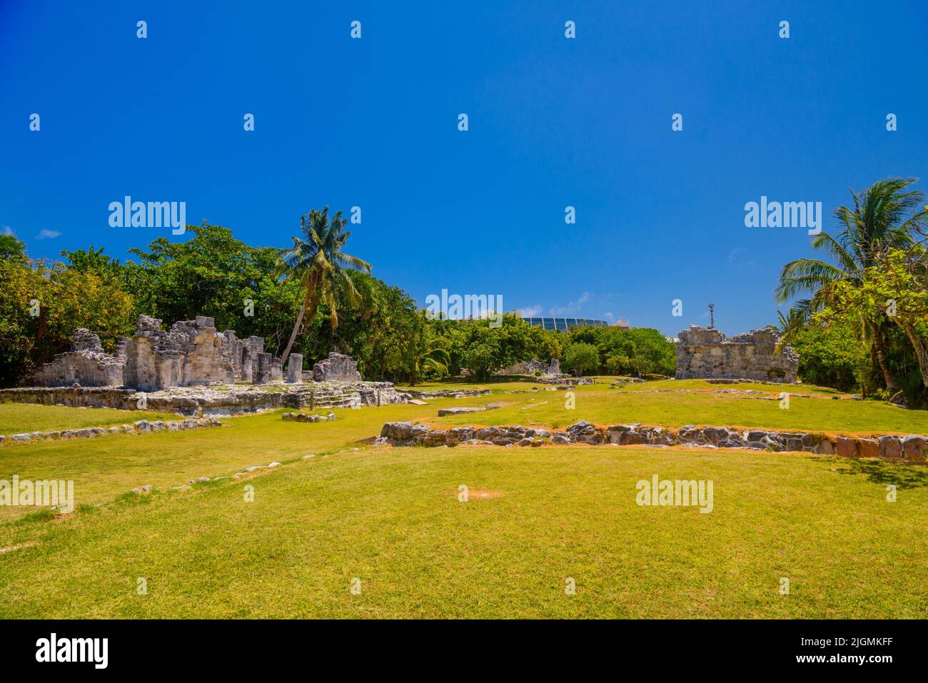 Ancient ruins of Maya in El Rey Archaeological Zone near Cancun ...
