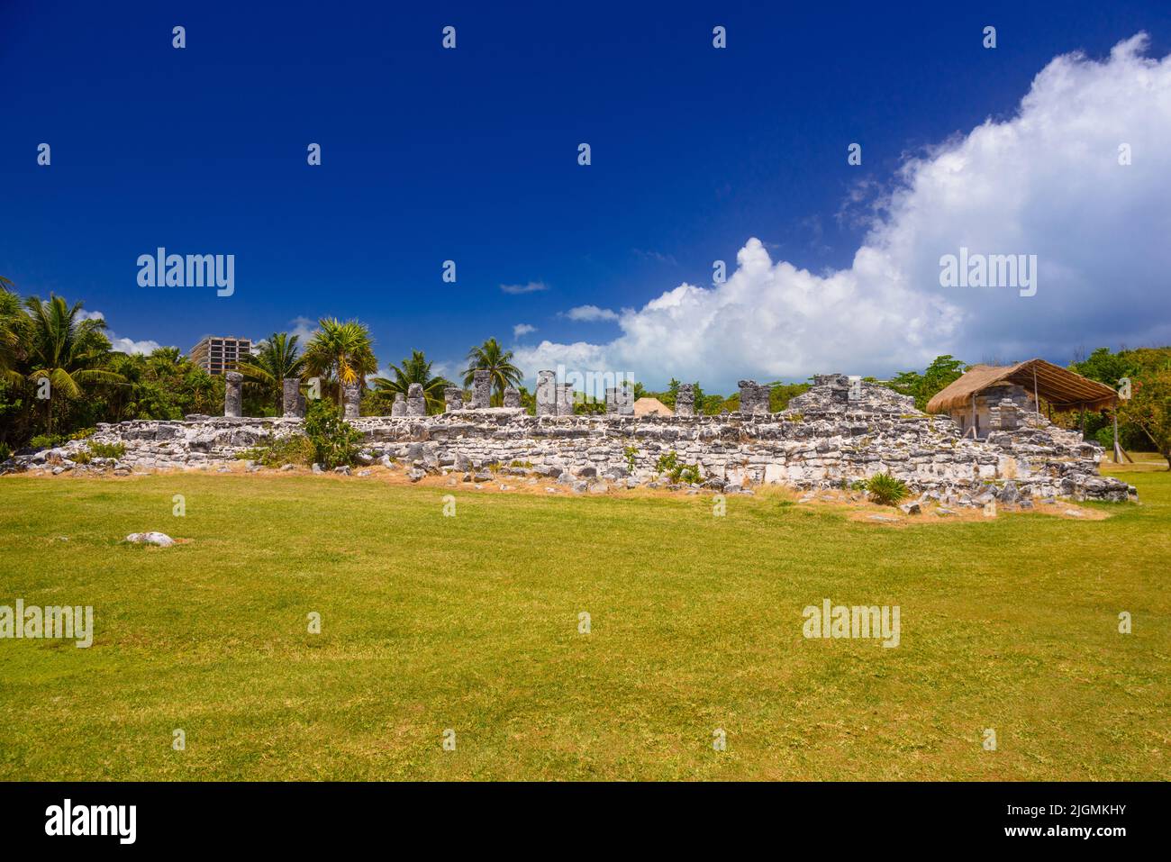 Ancient ruins of Maya in El Rey Archaeological Zone near Cancun ...