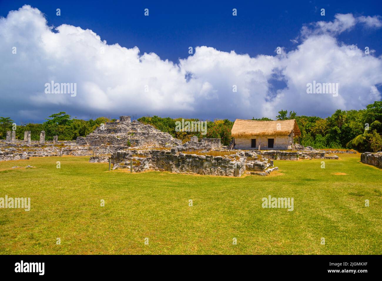 Ancient ruins of Maya in El Rey Archaeological Zone near Cancun ...