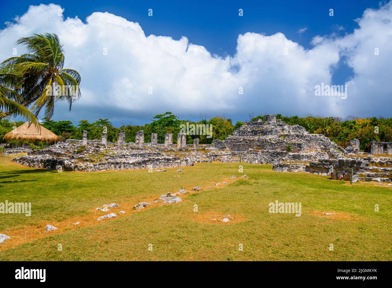 Ancient ruins of Maya in El Rey Archaeological Zone near Cancun ...