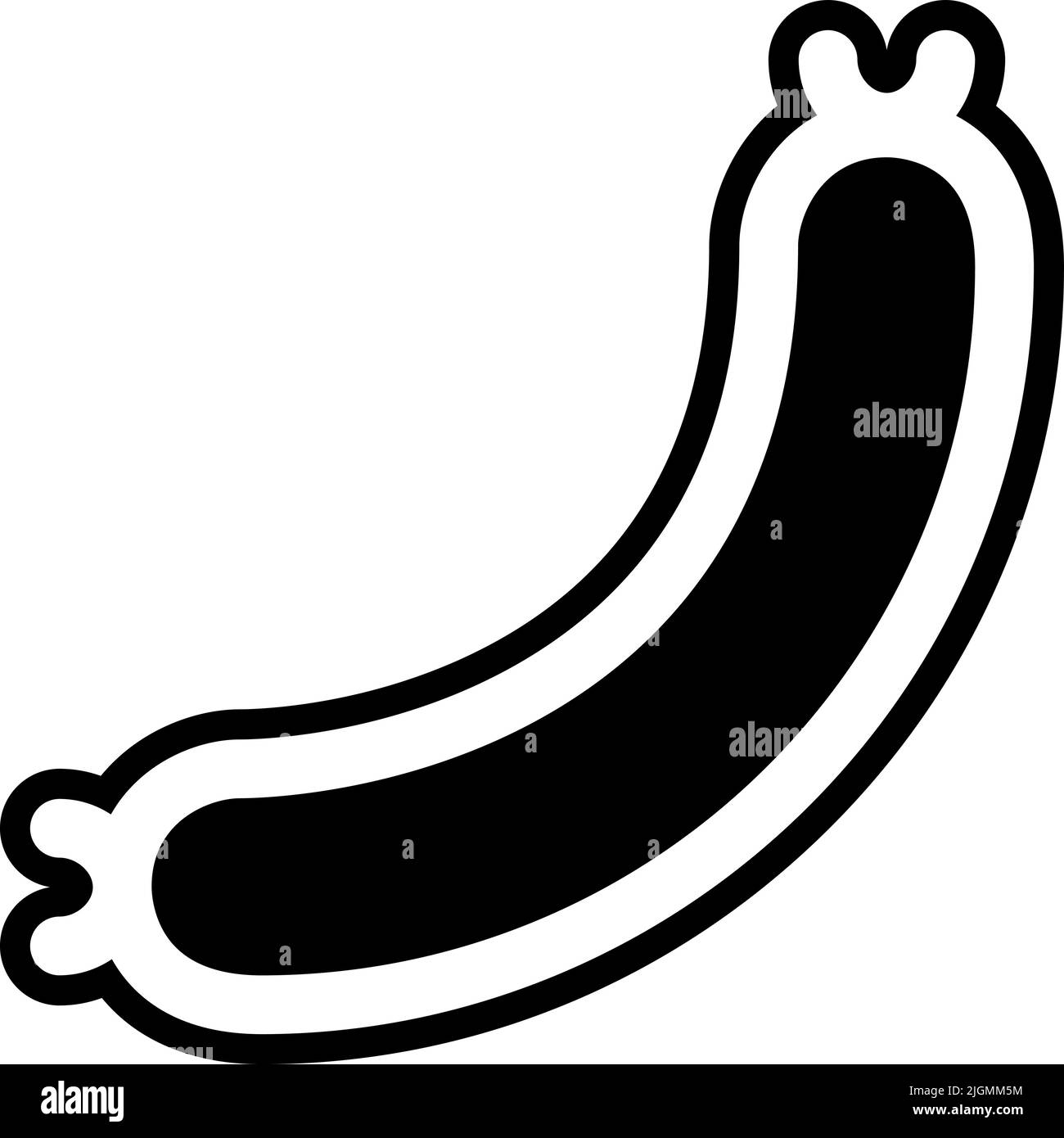 Sausage icon flat simple Black and White Stock Photos & Images - Alamy