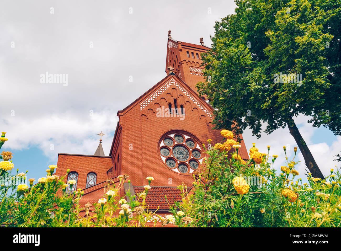 Minsk, Belarus - August 27, 2021 Church of St.Simeon and St.Helena ...