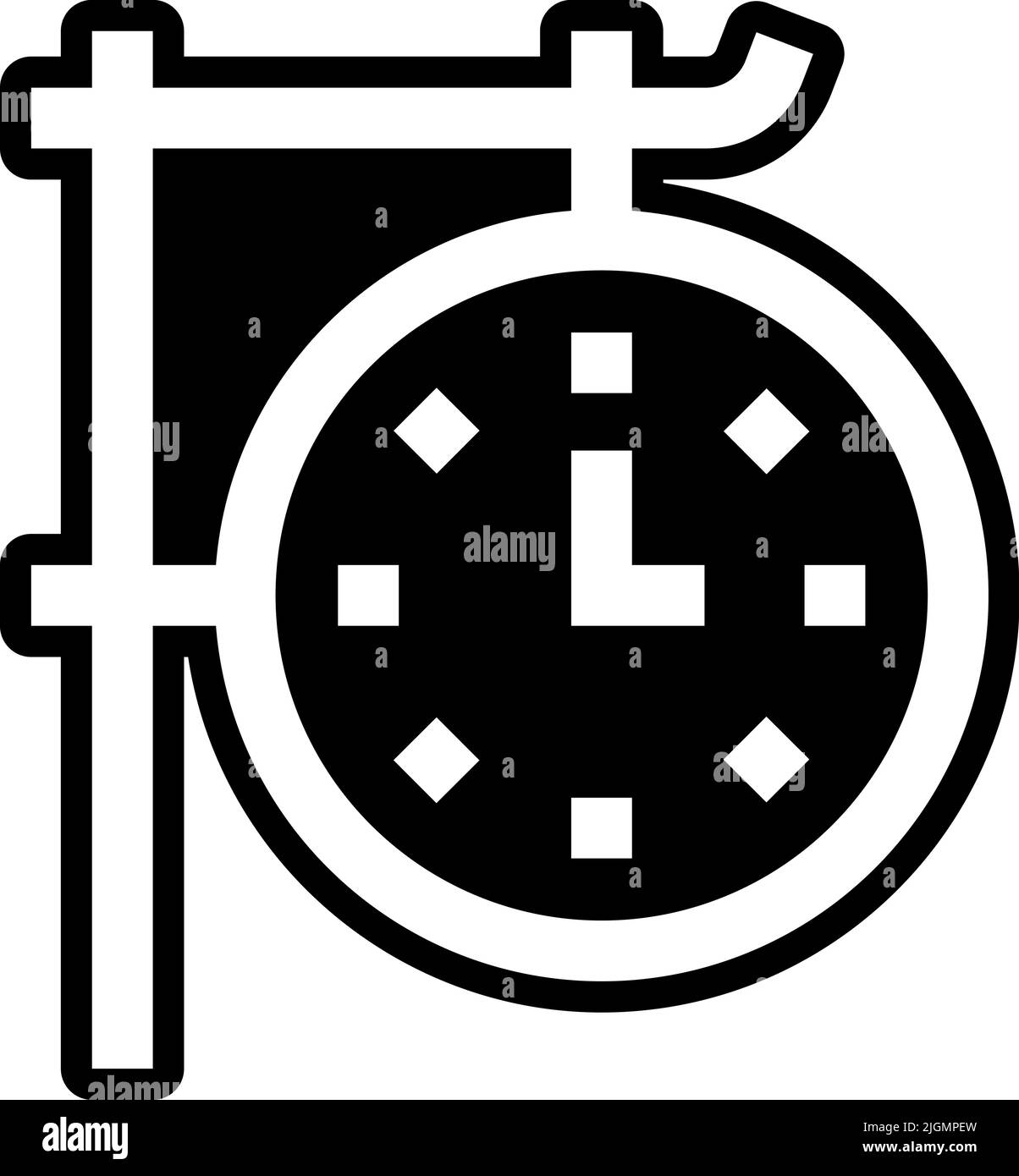 Street clock building people road Black and White Stock Photos & Images ...