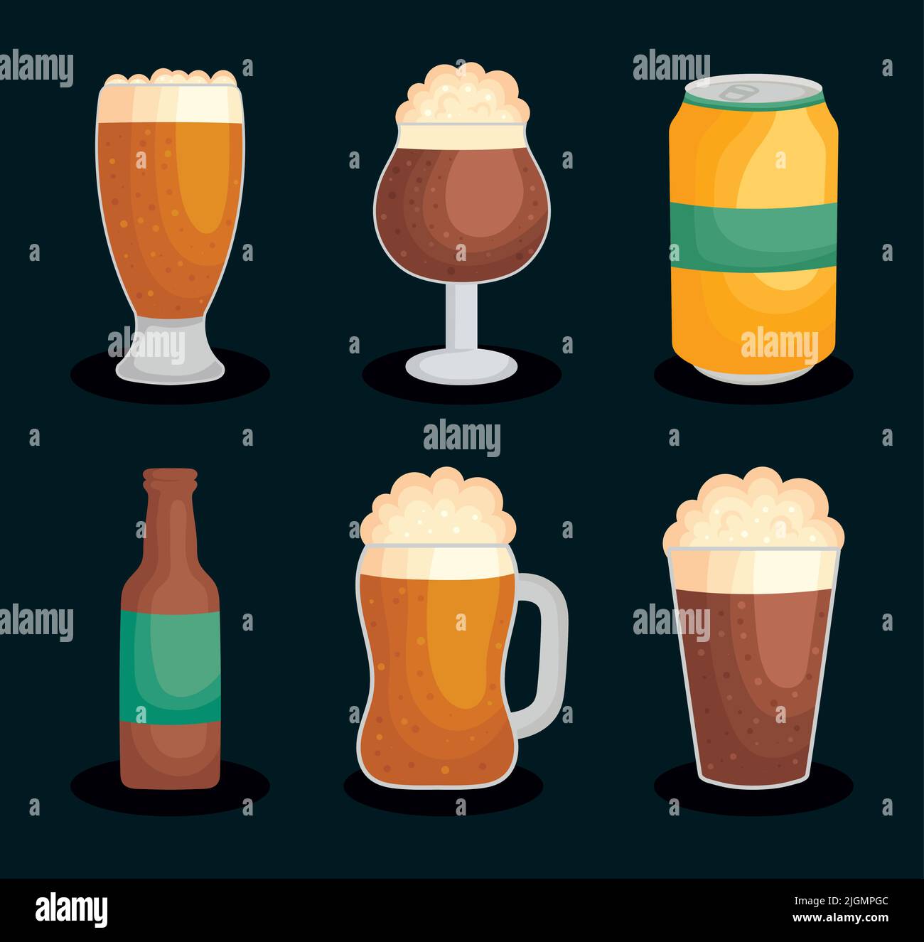 six beer mugs Stock Vector Image & Art - Alamy